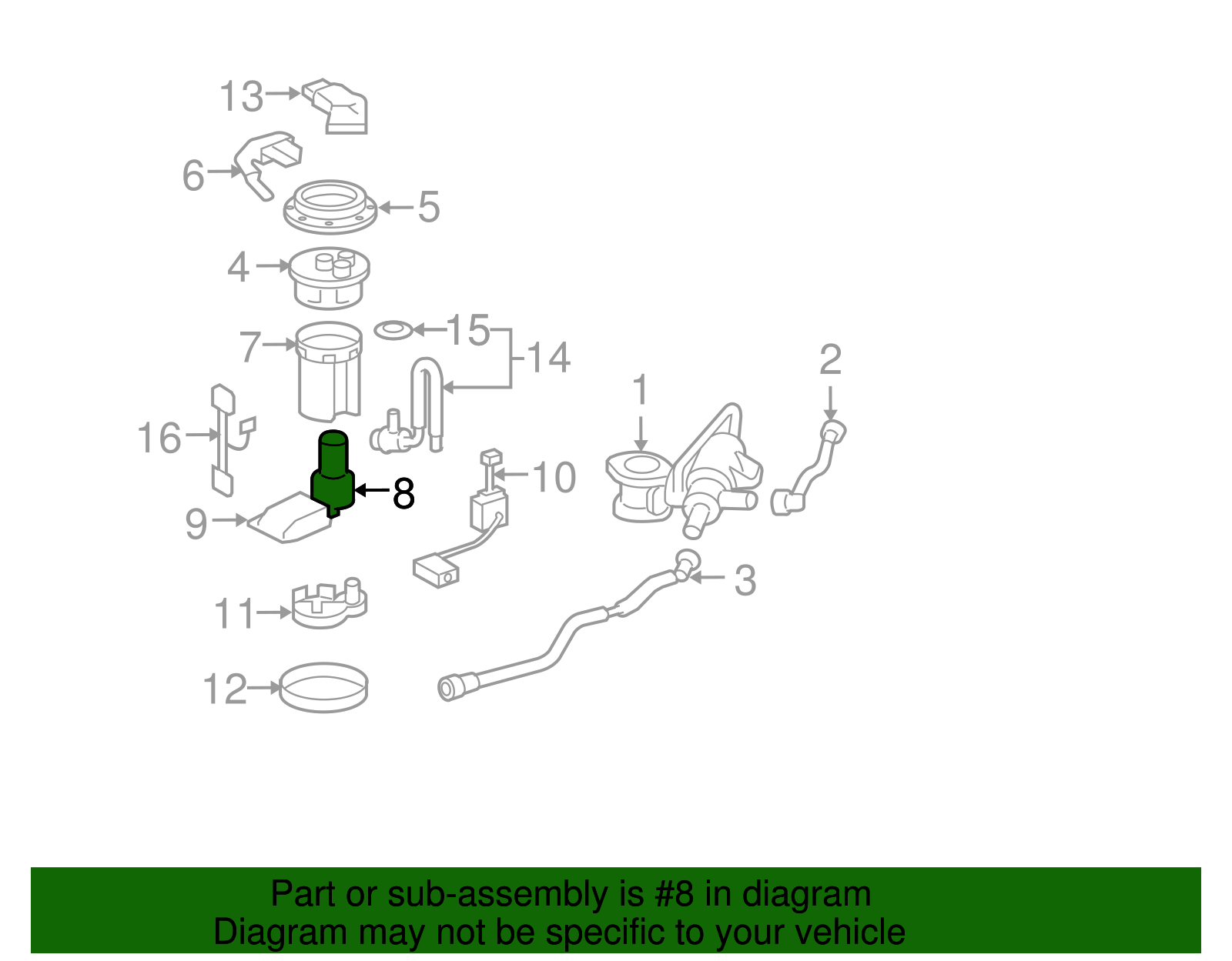 2011-2016 Toyota Fuel Pump And Strainer Set 23221-31370 | Toyota Parts ...