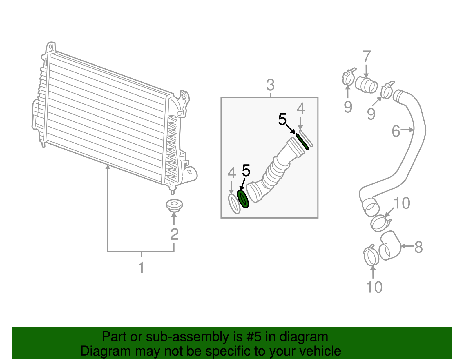 2007-2010 GM Charge Air Cooler Outlet Engine Duct Seal 19121496 GM ...