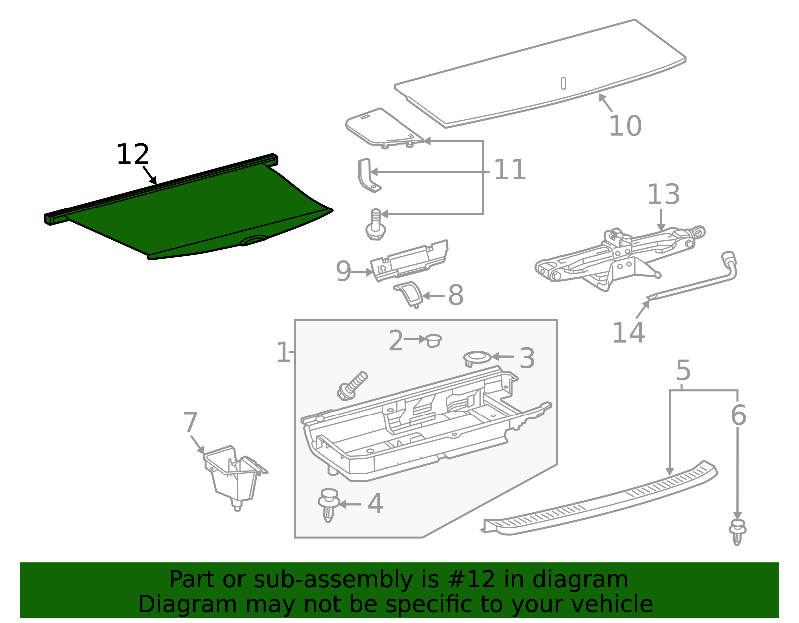 2020-2025 Toyota Highlander Cargo Cover 64910-0E090-C0 | Toyota Parts ...