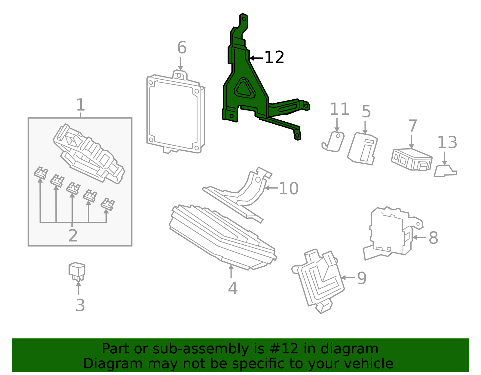 1K350-5WP-A00 - 2018-2021 Honda Clarity - Bracket Charge Electronic ...