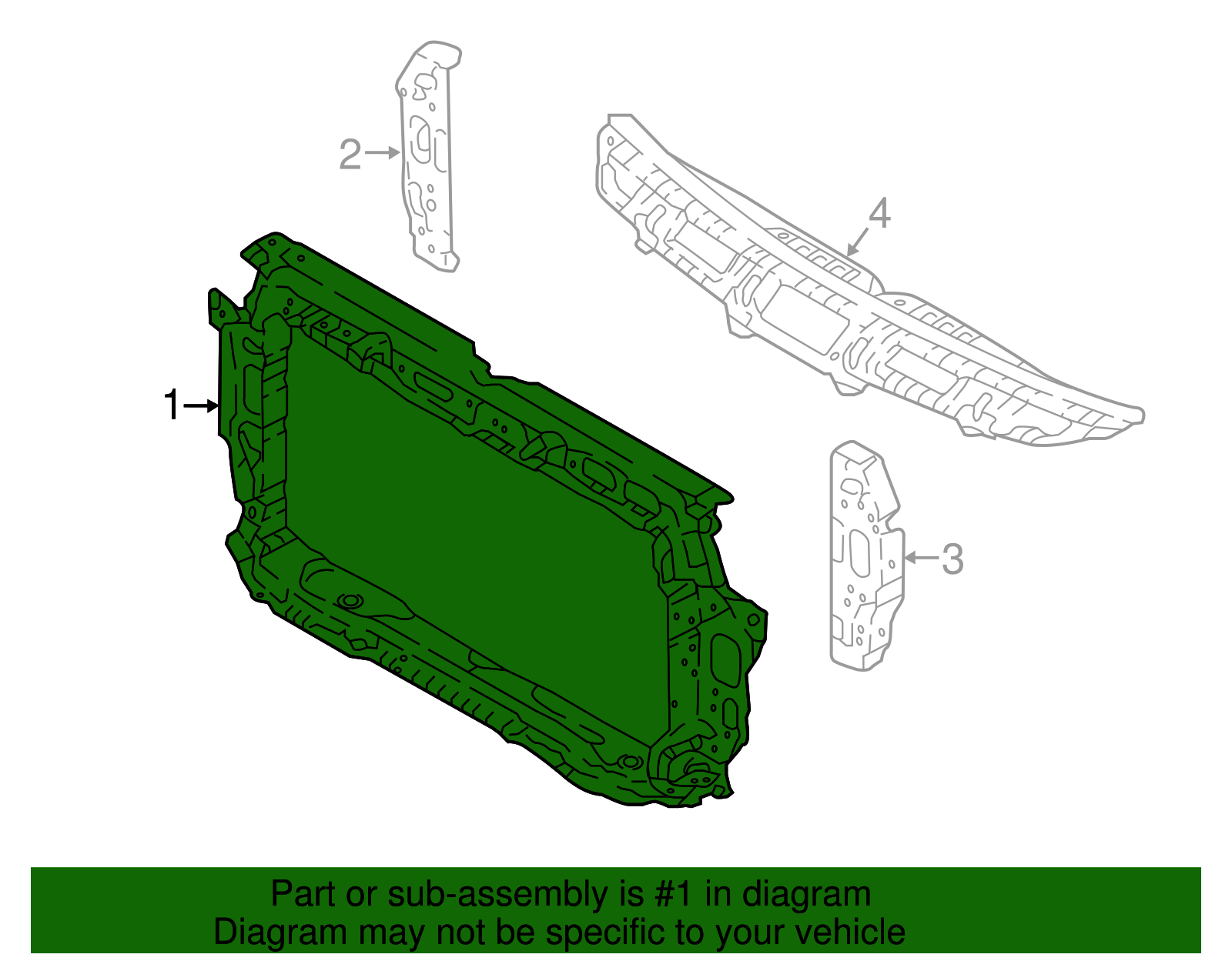 64101-H9000 - Radiator Support 2018-2023 Kia Rio | Kia.Parts Store