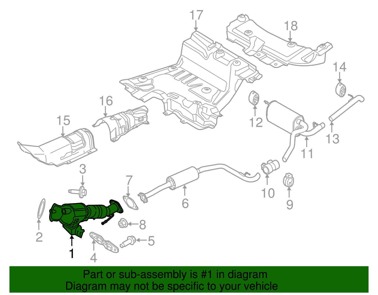 2014-2016 Ford Transit Connect Catalytic Converter EV6Z-5E212-A | OEM ...