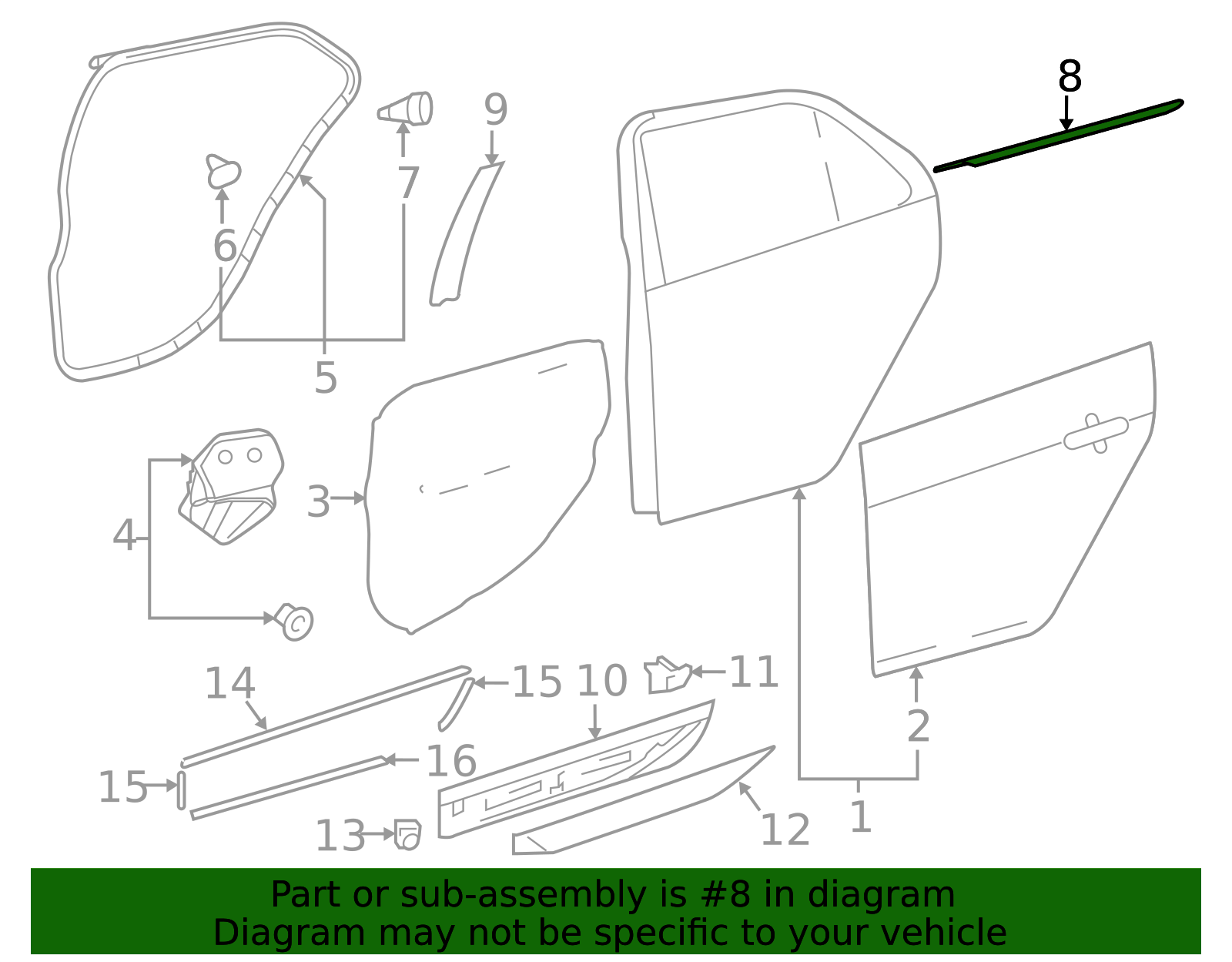2015-2018 Toyota Yaris Belt Molding 68180-0D270 | MotorMotor