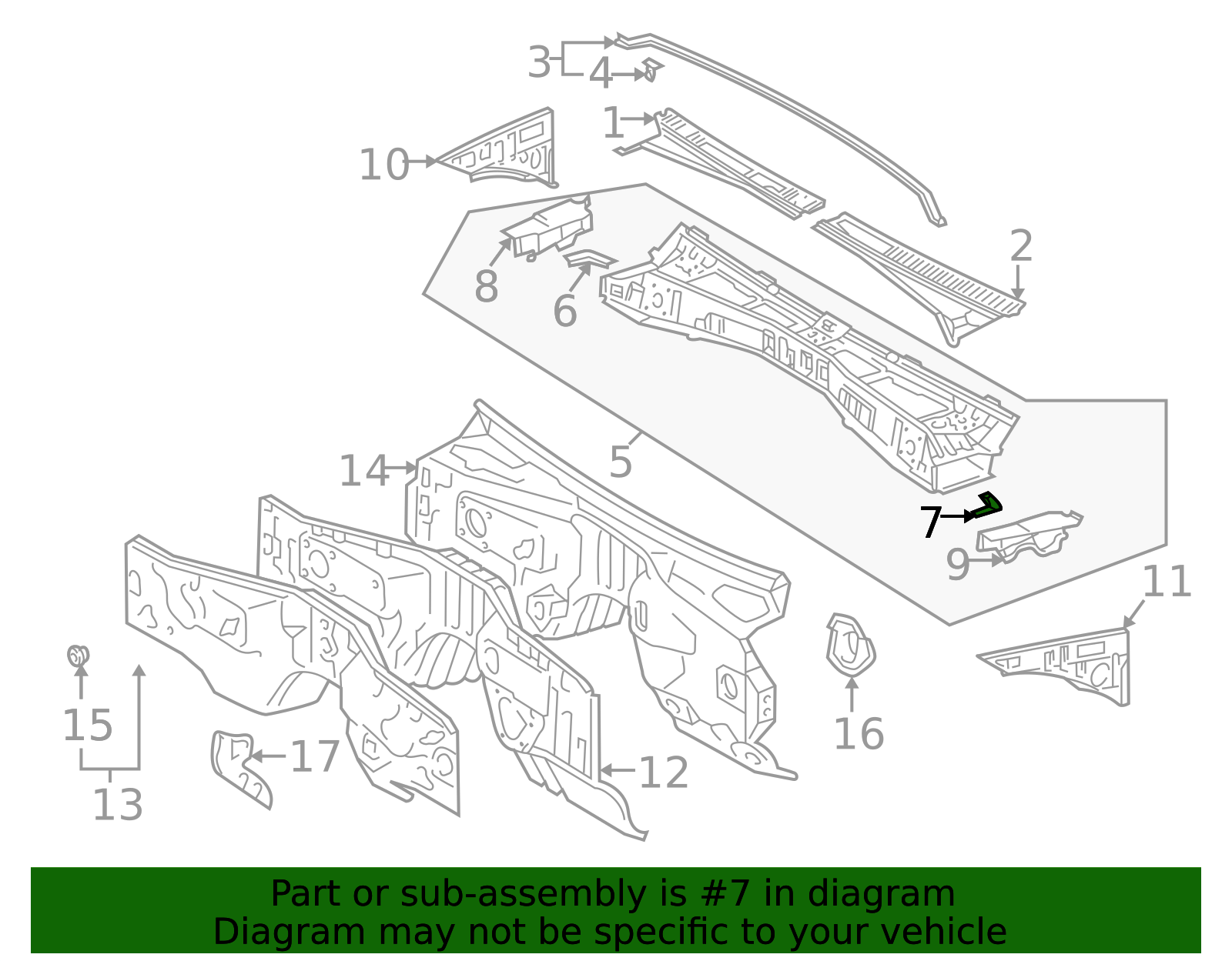 55716-60020 - High-Quality Cowl Grille Panel Brace for 1998-2004 Lexus ...