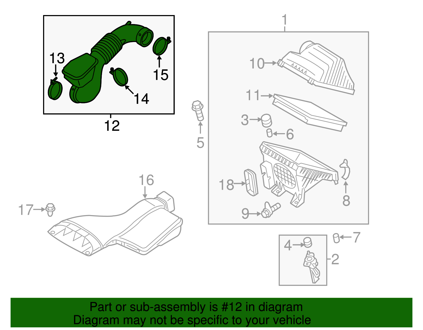 28210-4R100 - Engine Air Intake Hose 2011-2015 Hyundai Sonata | Hyundai ...