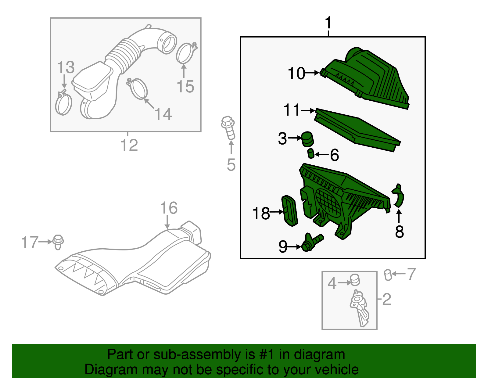Hyundai - 28110-4R100 - Air Filter And Housing Assembly - 2011-2015 ...