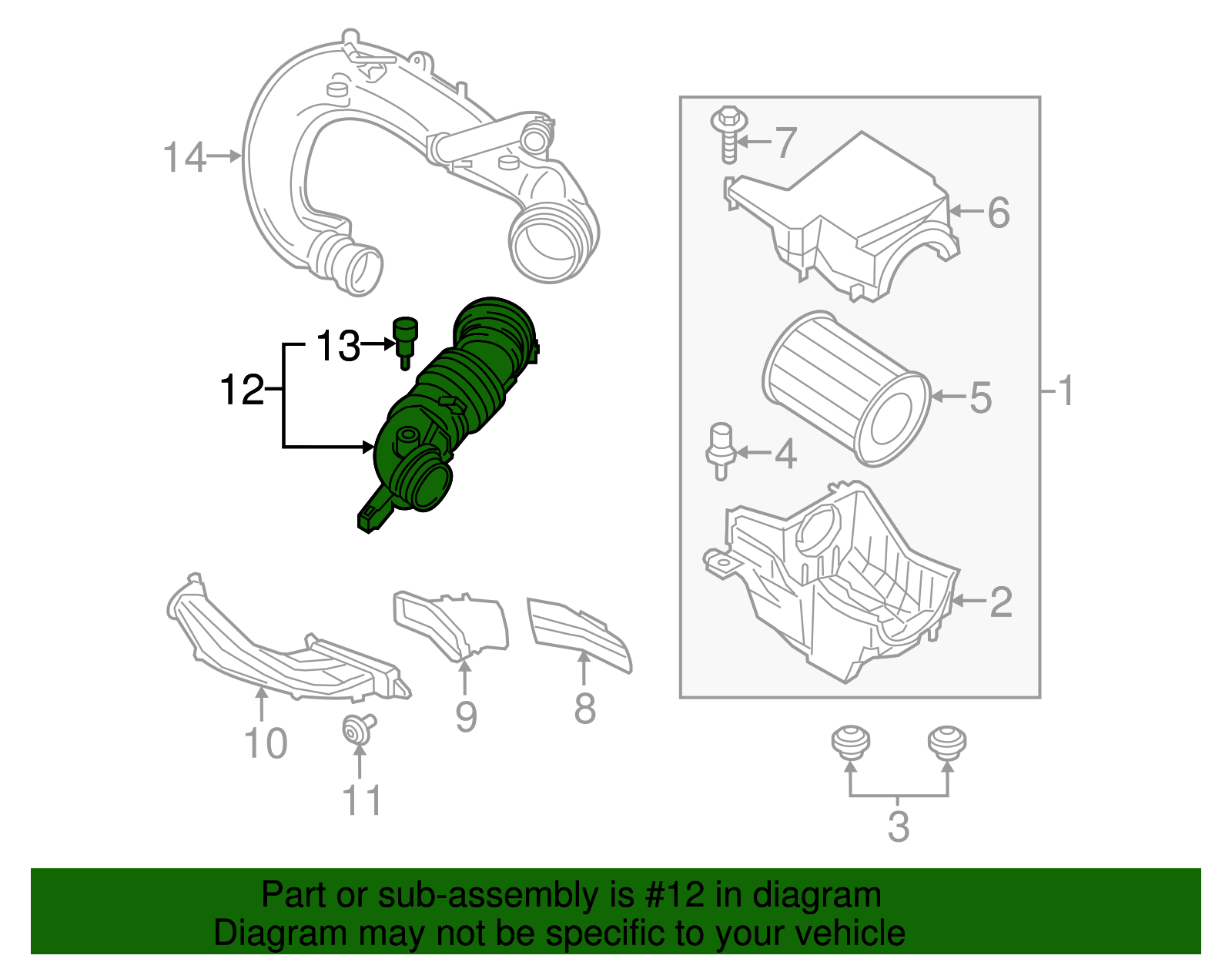 Genuine OEM Ford Part - Air Inlet Tube GV6Z-9B659-B | Genuine OEM Ford ...
