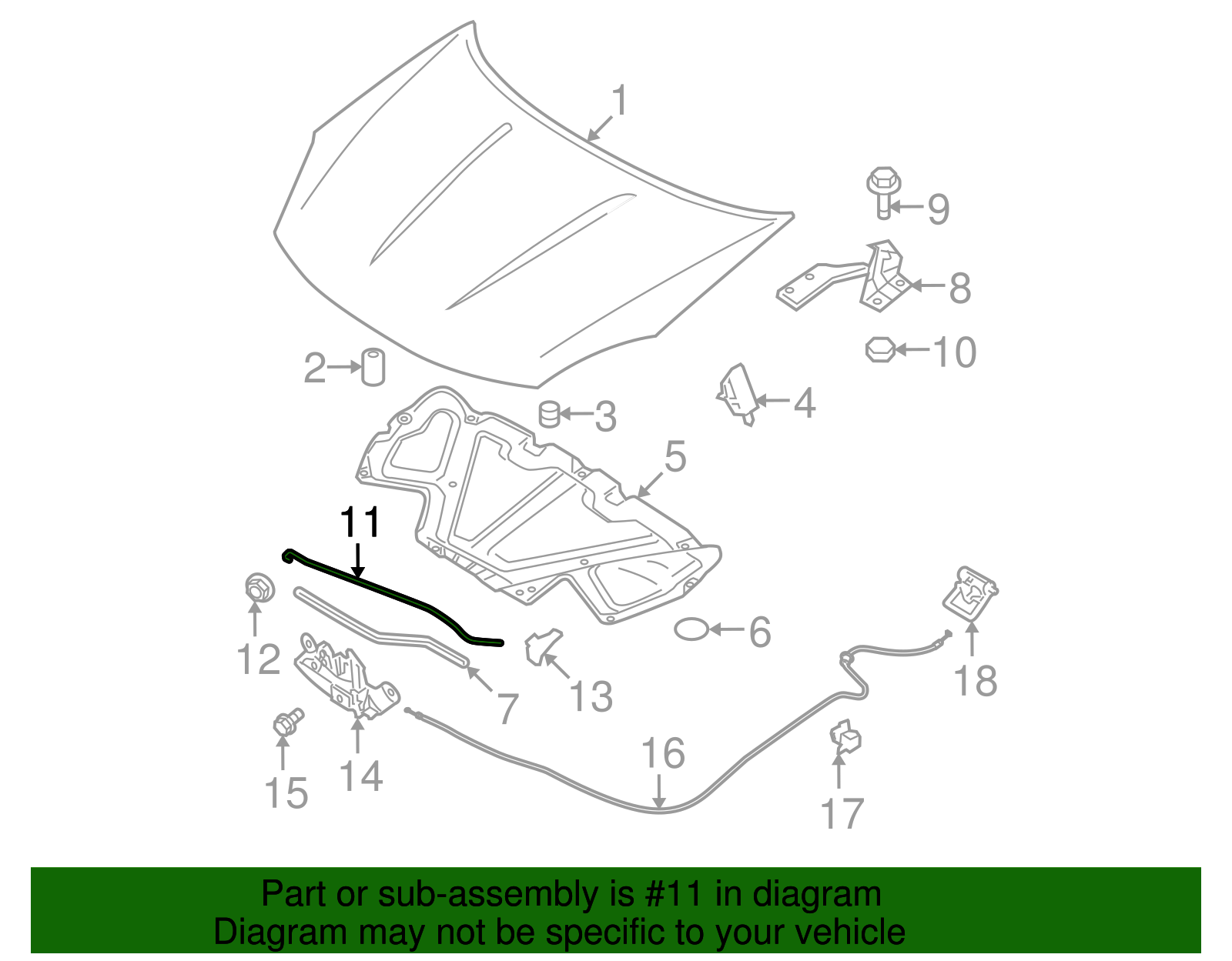 2008-2015 Nissan Support Rod 65771-JM00A | Nissan Parts Central