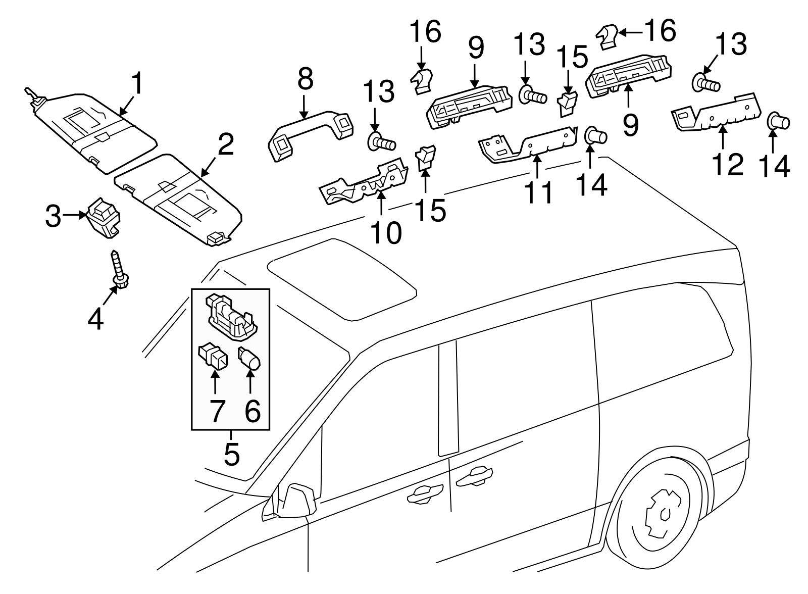 447-810-00-10-7M94 - Sun-Visor 2016-2022 Mercedes-Benz Metris ...