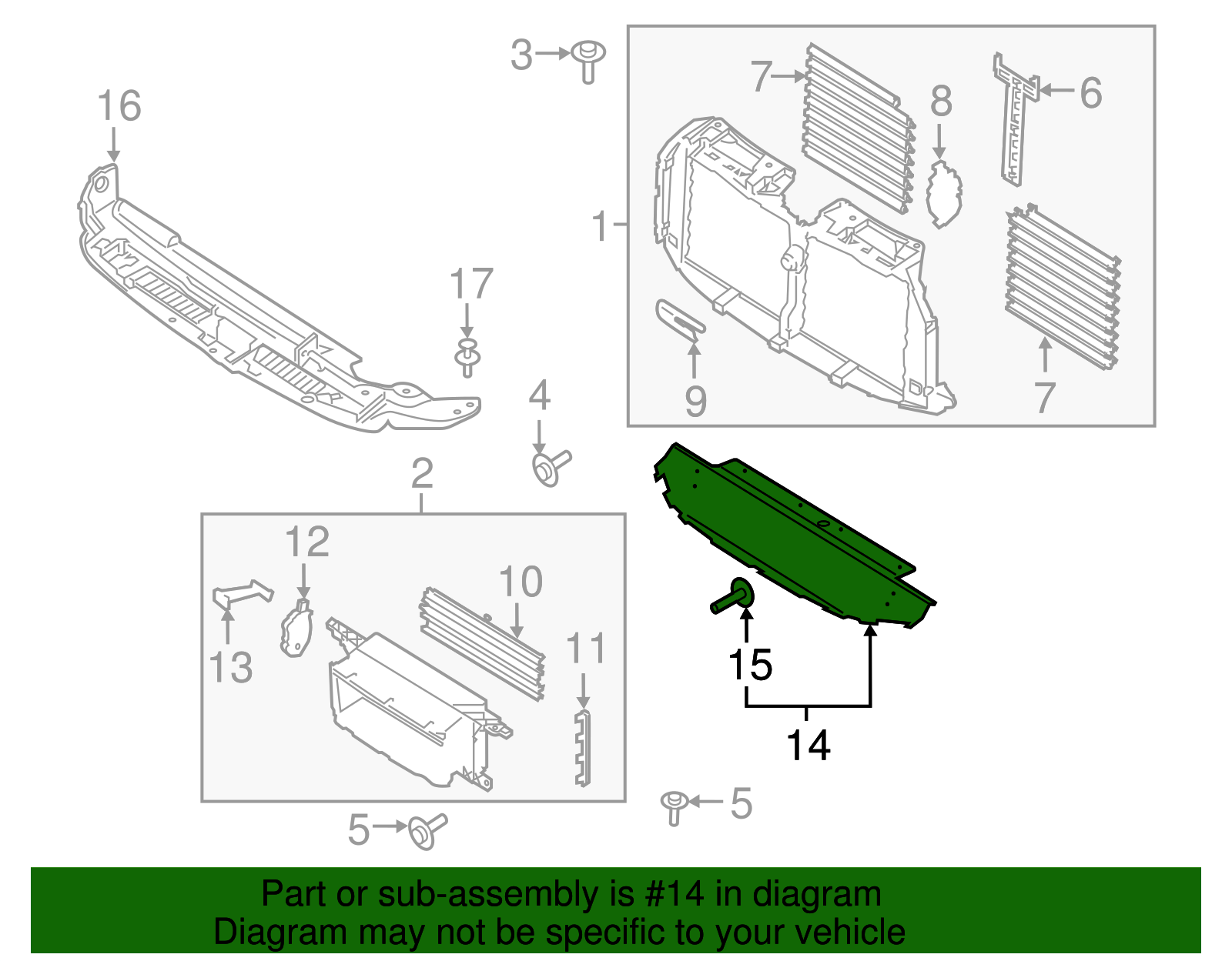 2018-2021 Ford OEM NEW 2018-2020 Ford Expedition Radiator Support Air ...