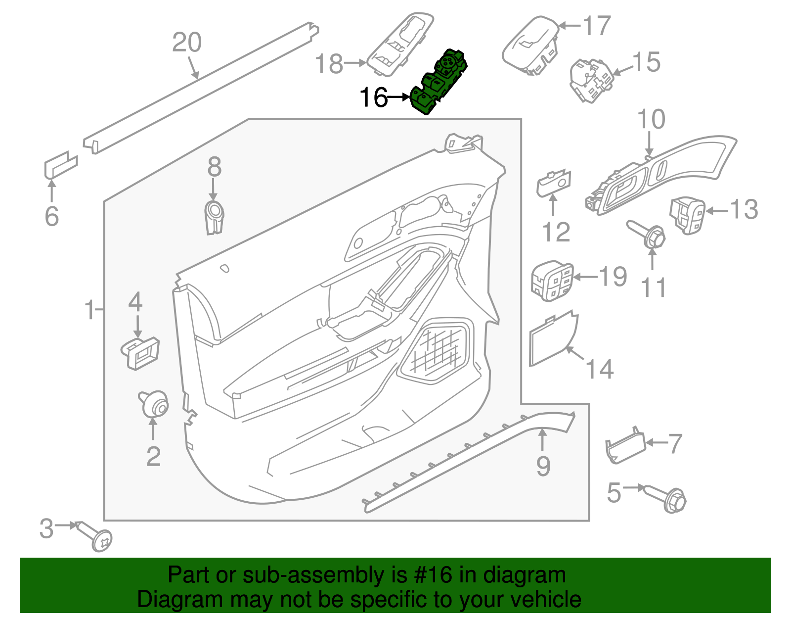 2016-2019 Ford Window Switch GB5Z-14529-DA | Ford OEM Parts Outlet