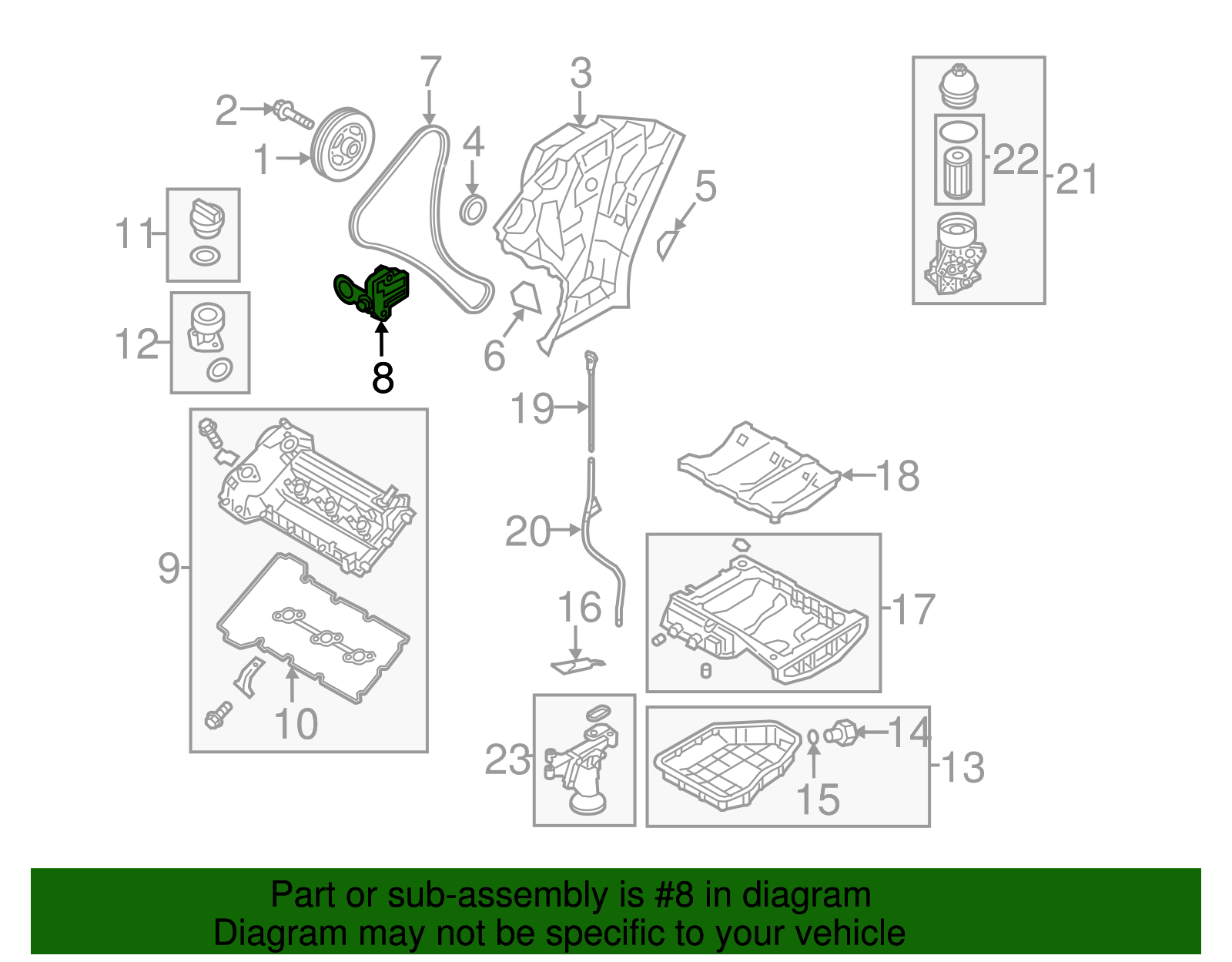 2014-2023 Kia Tensioner Arm 24820-3CGA3 | Kia Automotive Parts