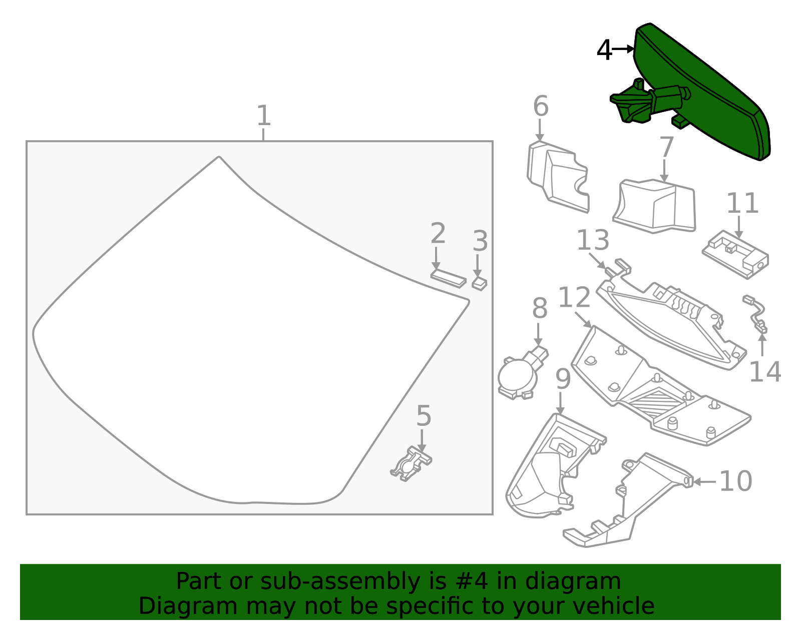 96321-5MP2A - Mirror Inside - 2023-2025 Nissan ARIYA | Nissan OEM Parts ...