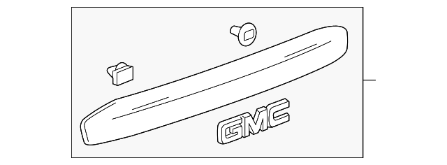 2015-2020 GMC Bright Chrome Rear Closure Center Applique 84722252 ...