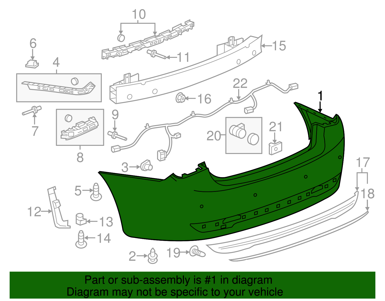 95217522 - Rear Bumper Cover 2011-2016 Chevrolet | Gateway Buick GMC Parts