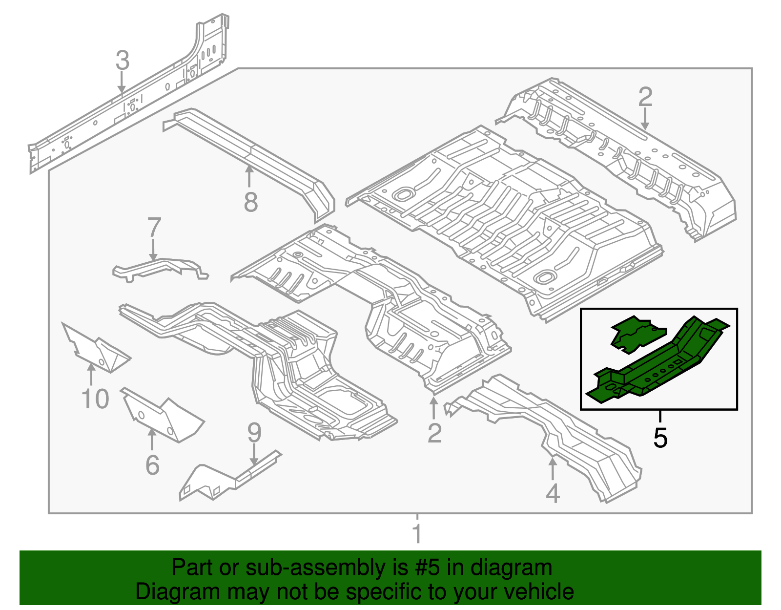 2011-2016 Ford | Center Cross-Member | 9C3Z-26103K89-A | Walls' Ford Parts