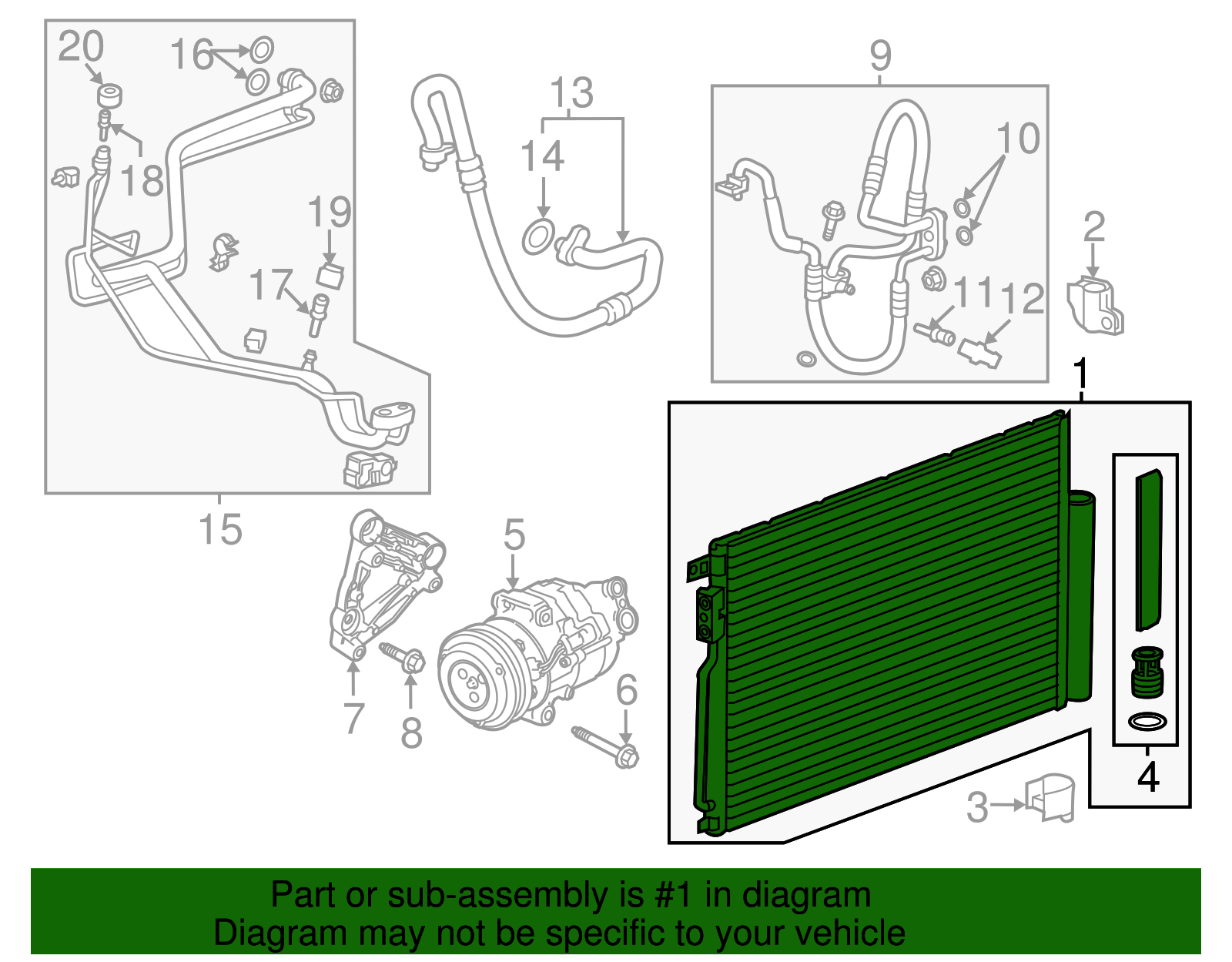 2015-2020 Chevrolet Trax Air Conditioning Condenser 95465726 | Shop ...