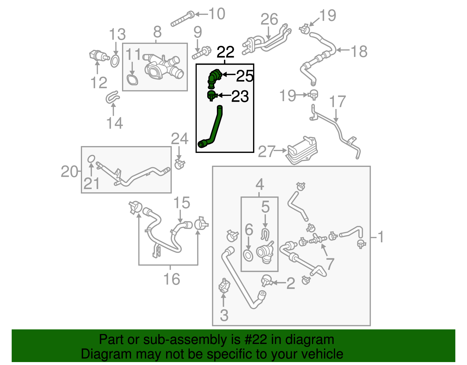 2009-2014 Volkswagen HVAC Heater Hose 1K0-122-073-GE | vwpartscenter
