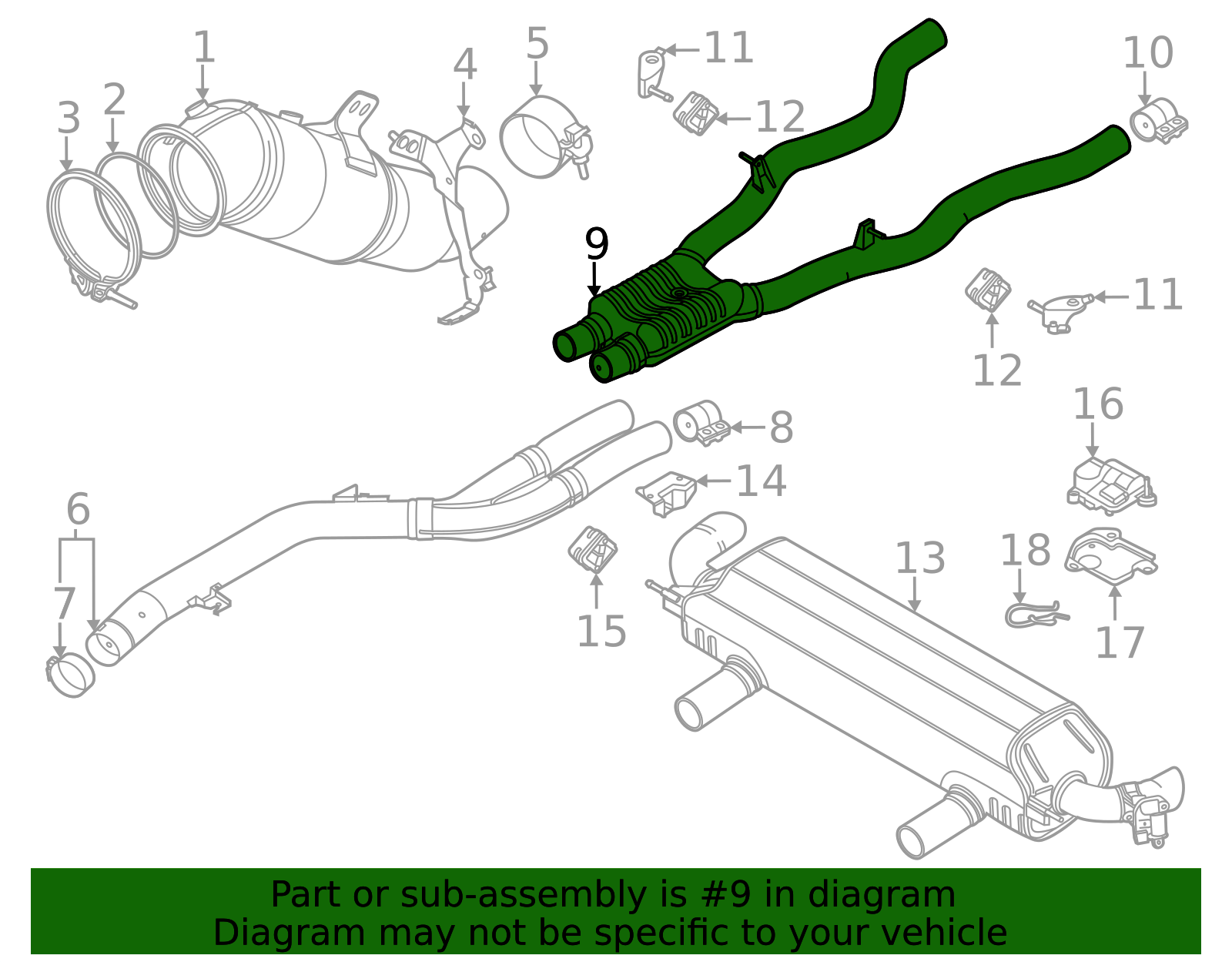 2020-2025 BMW Center Muffler 18-30-9-488-150 | OEM Euro Parts