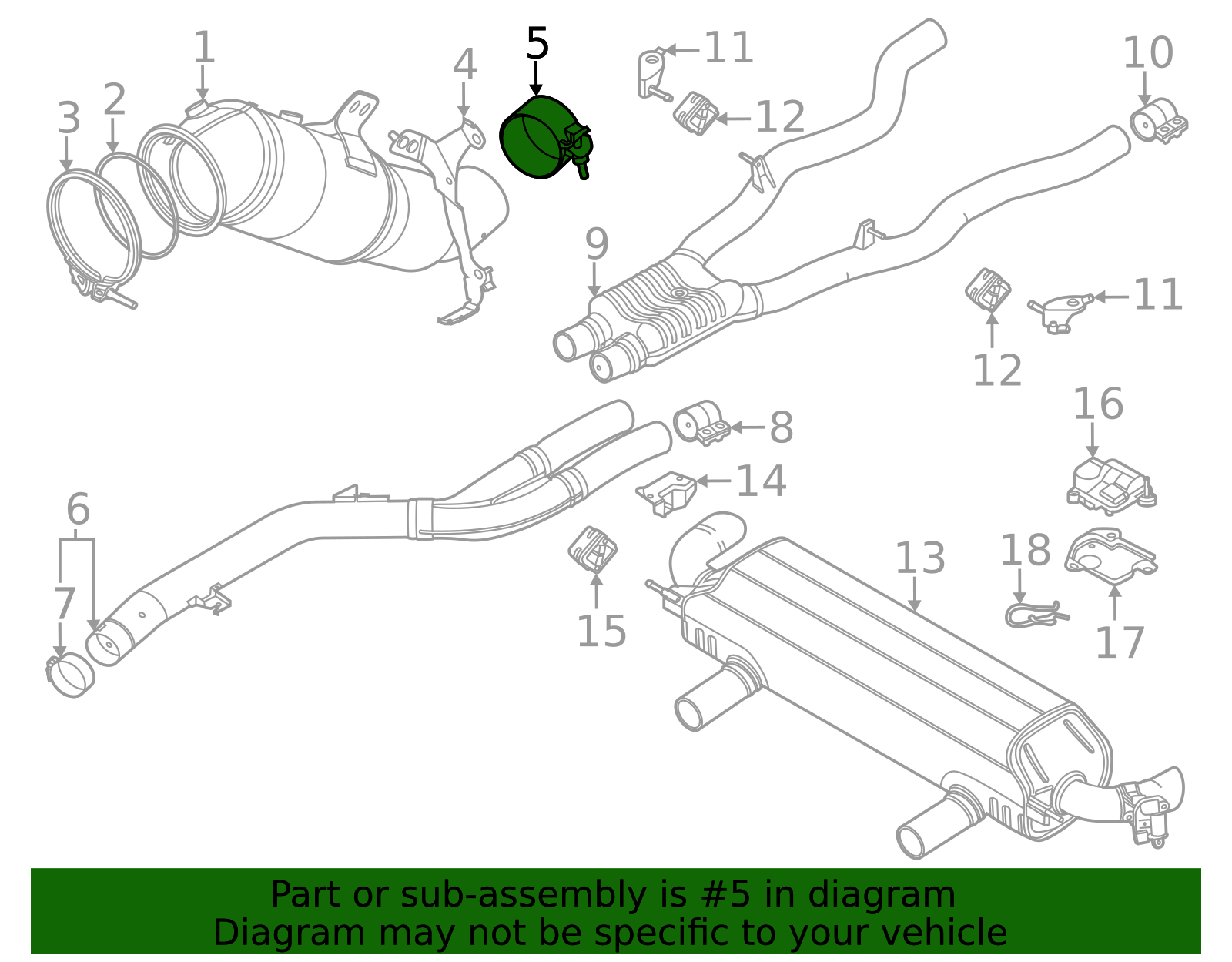 2016-2025 BMW Converter & Pipe Clamp 18308635798 | OEM Parts Online
