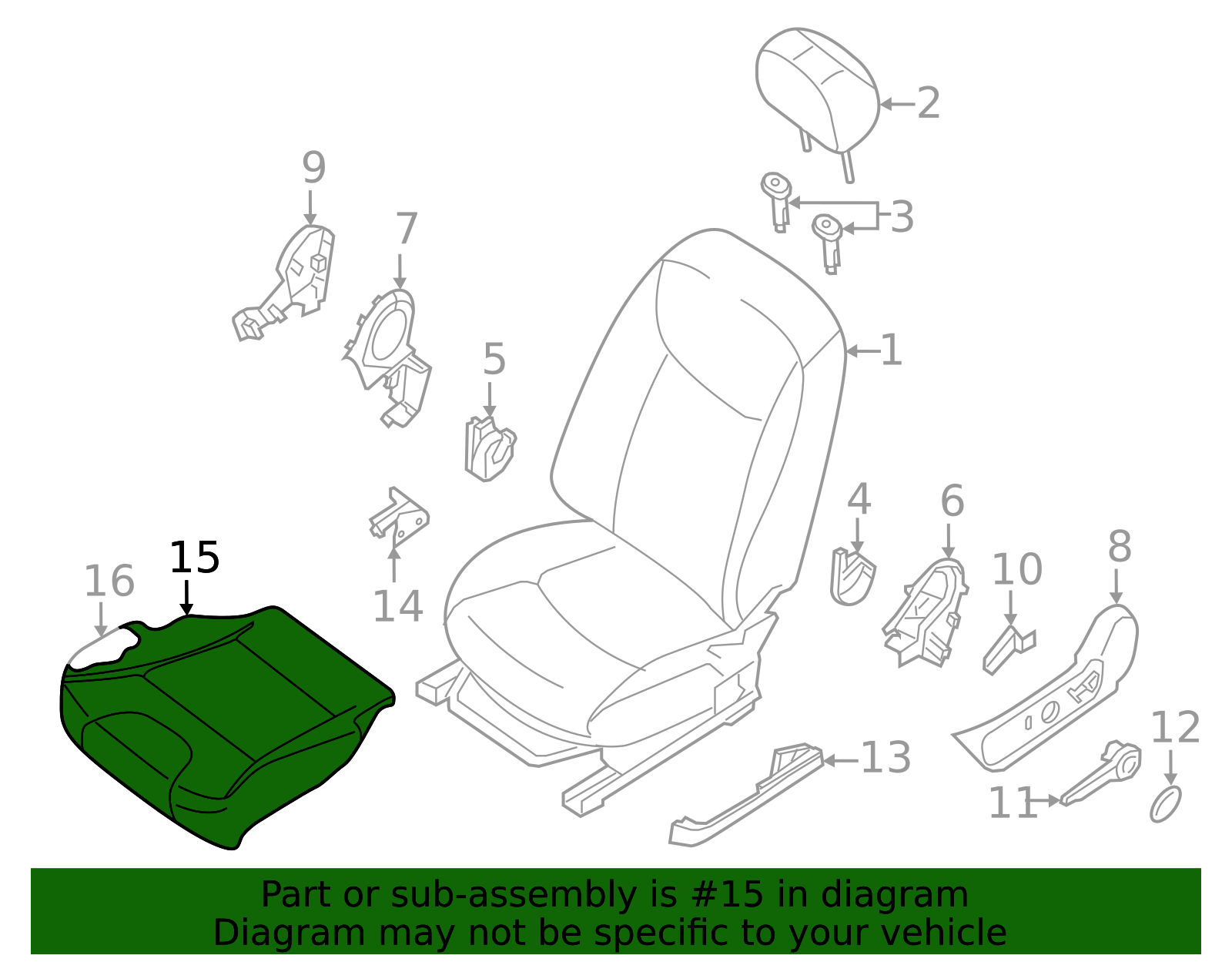 2016-2018 Nissan Sentra Cushion Cover 87370-3YU2B | Bill Kay Nissan Parts