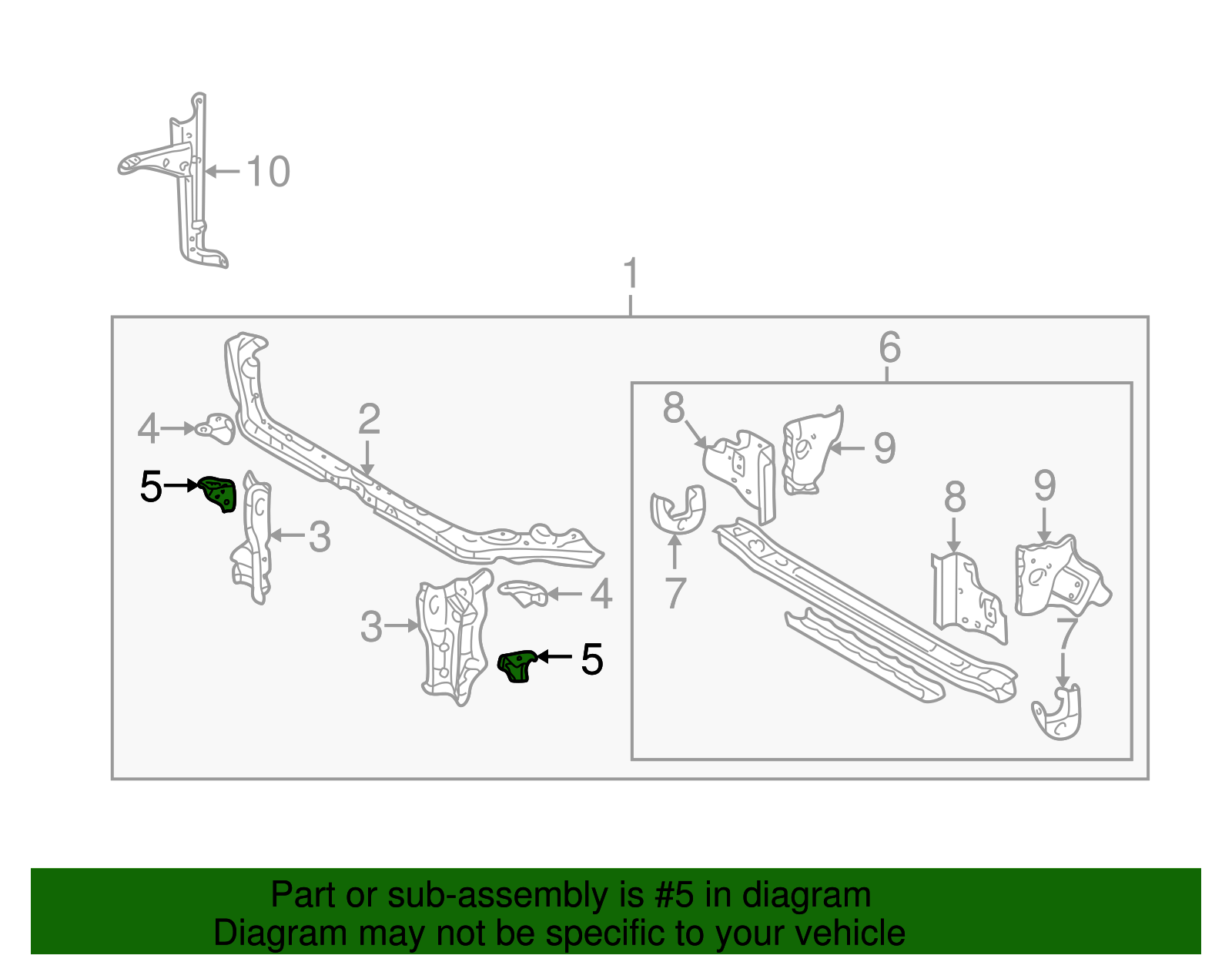 Genuine Toyota Support Bracket part# 53274-02040 for 2003-2008 Toyota ...