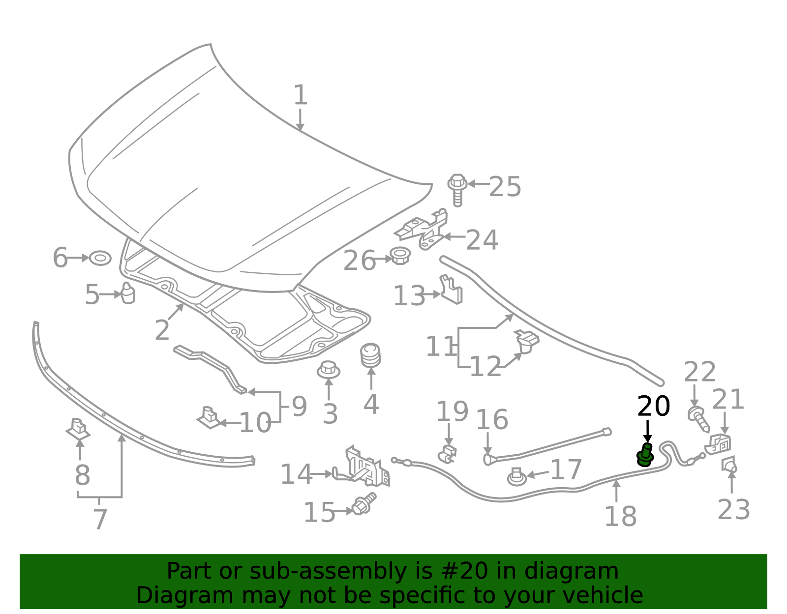 1993-2025 Mitsubishi Release Cable Clip MB270319 | QuirkParts