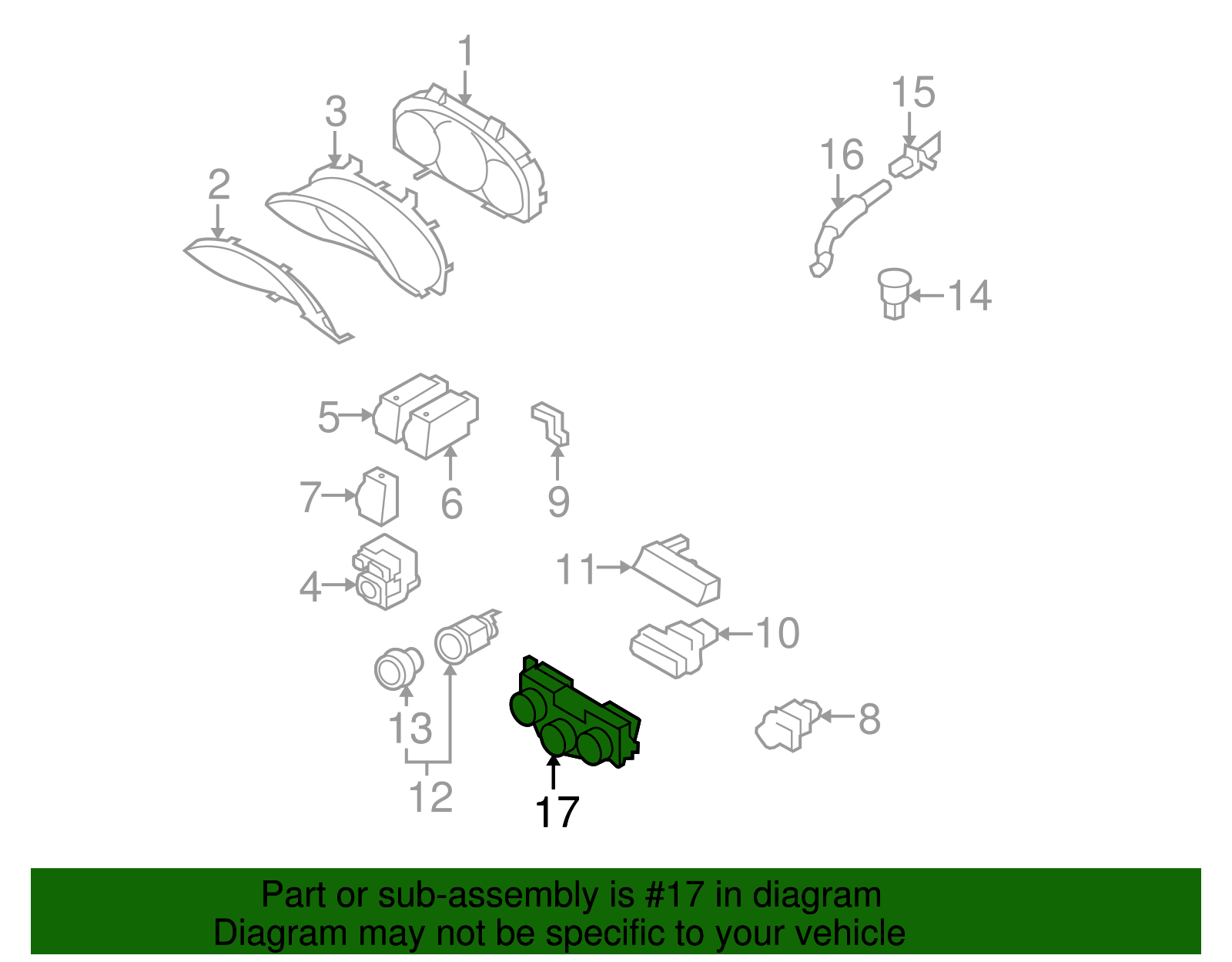 2009 Subaru Impreza Dash Control Unit 72311SC140 | Subaru Parts Guys