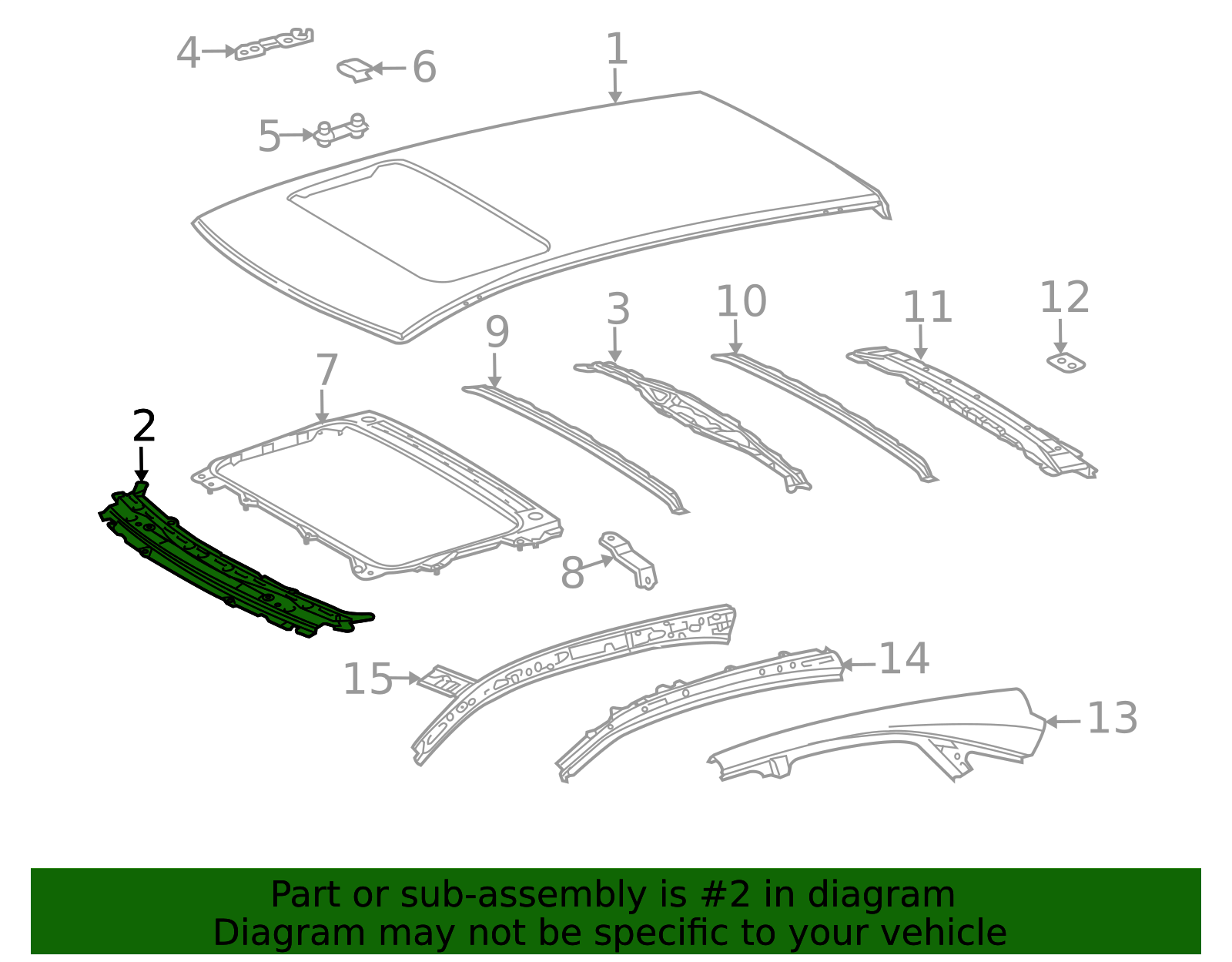 63102-48909 - High-Quality Roof Header Panel for 2010-2015 Lexus ...