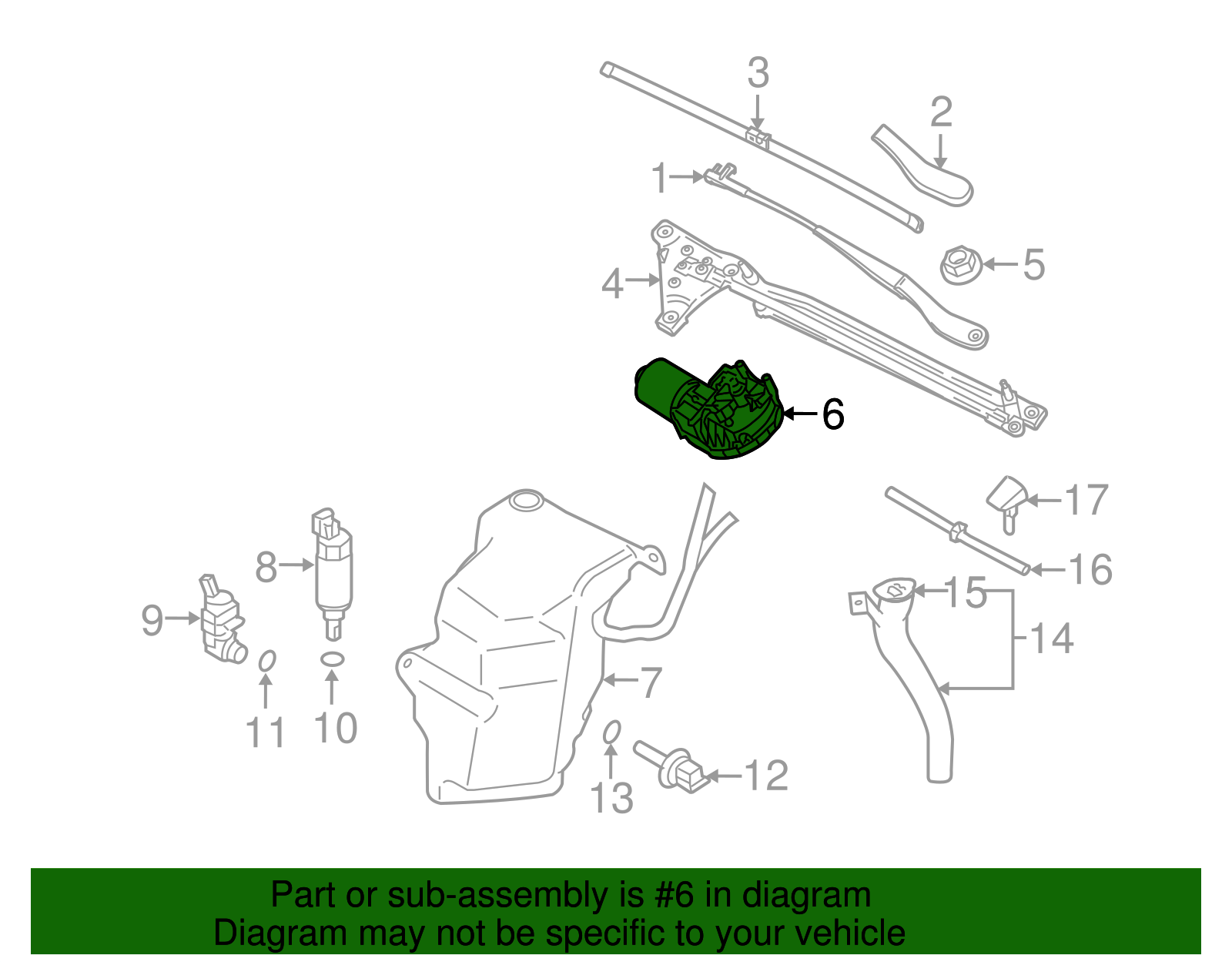 2004-2013 Volvo Wiper Motor 31253518 | TascaParts.com