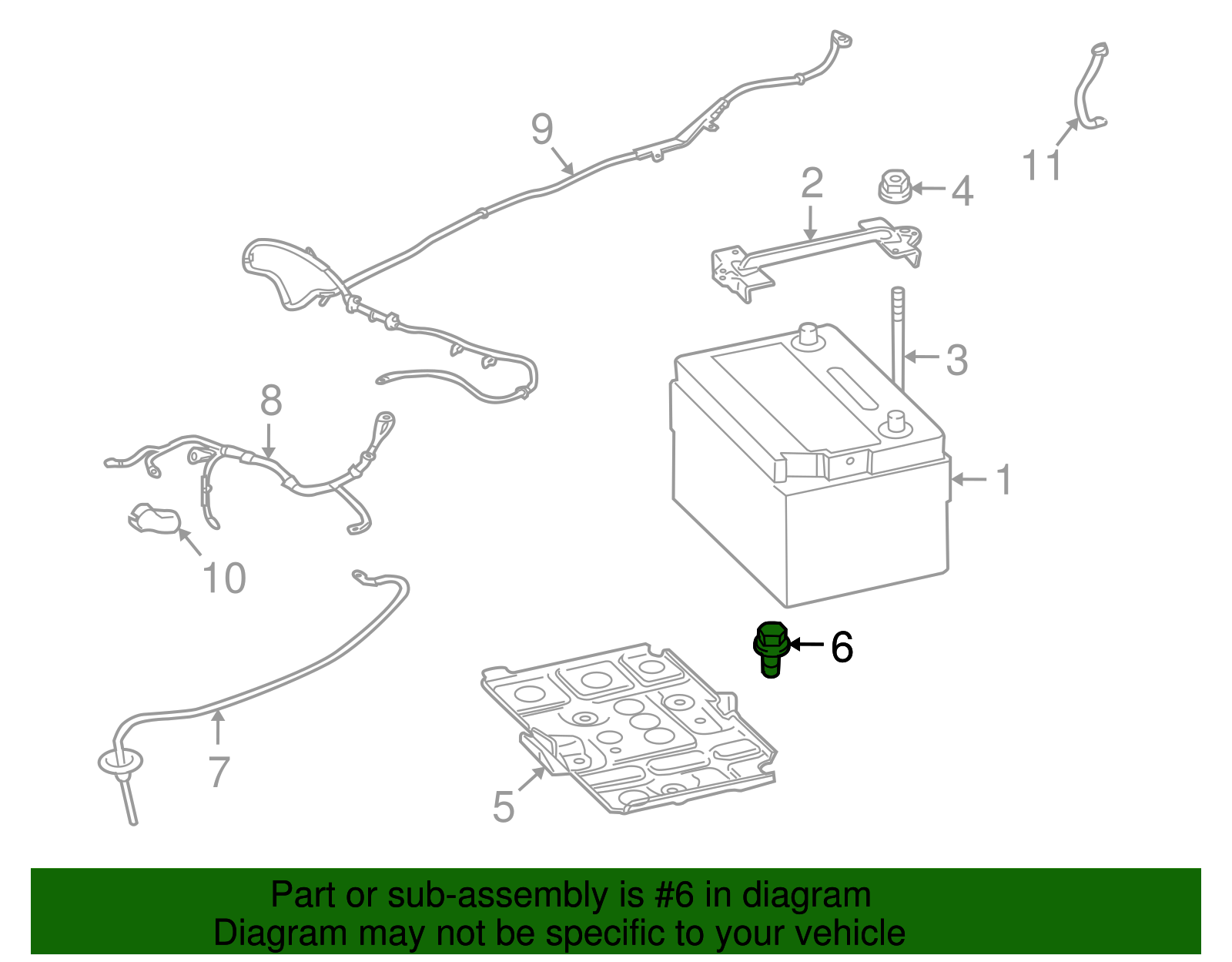 2008-2011 Mitsubishi Lancer Battery Tray Bolt MF140023 | Mitsubishi ...
