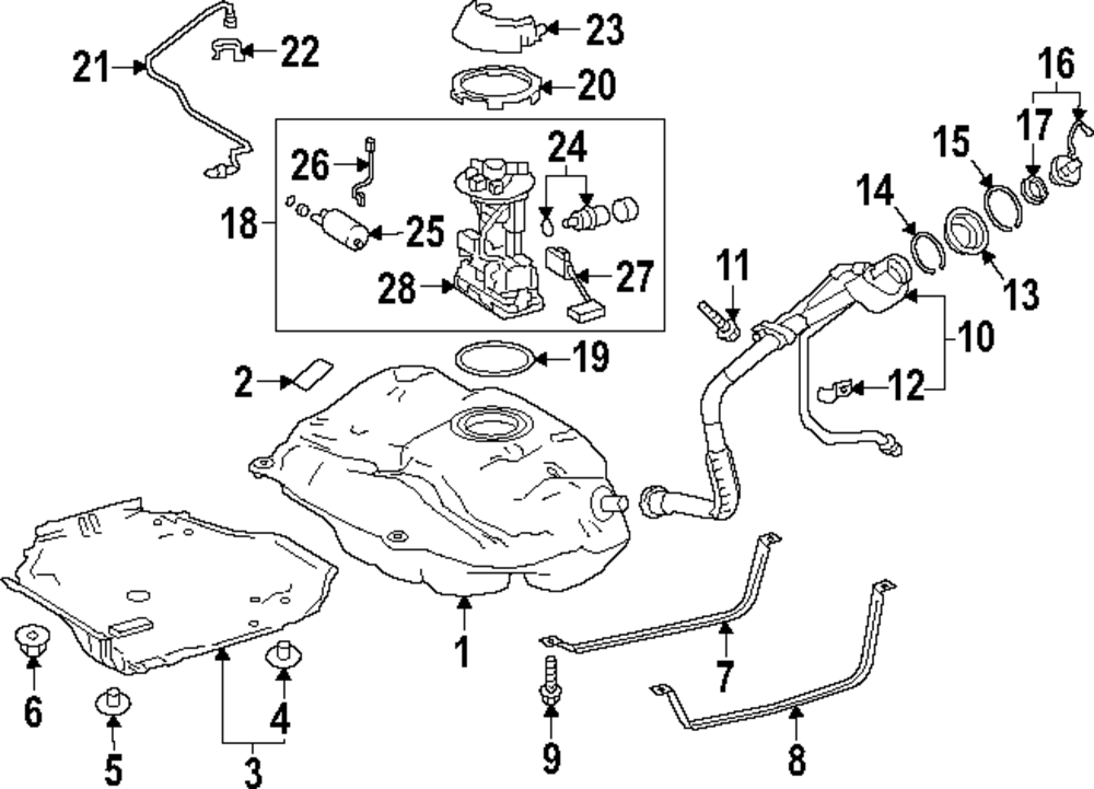 2019-2025 Toyota Corolla Fuel Pump And Strainer Set 77103-12160 ...