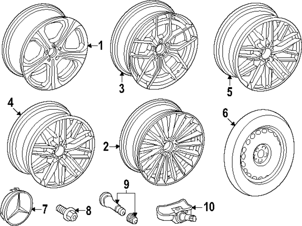 206-401-67-00-7X23 - Mercedes-Benz Amg 5-Twin-Spoke Wheel, Front Axle ...