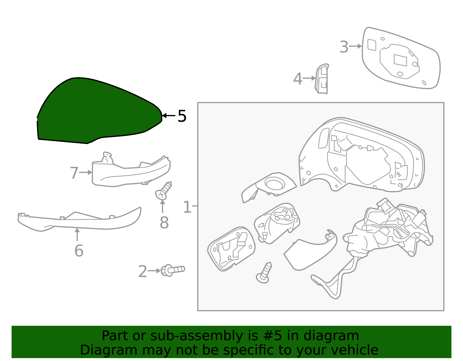 2018-2024 Subaru Mirror Cover 91059FL010 | Subaru Parts Guys
