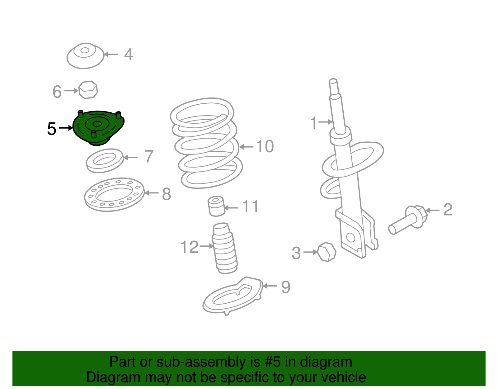 2010-2012 Hyundai Santa Fe Strut Mount 54610-2P000 | OEM Parts Online