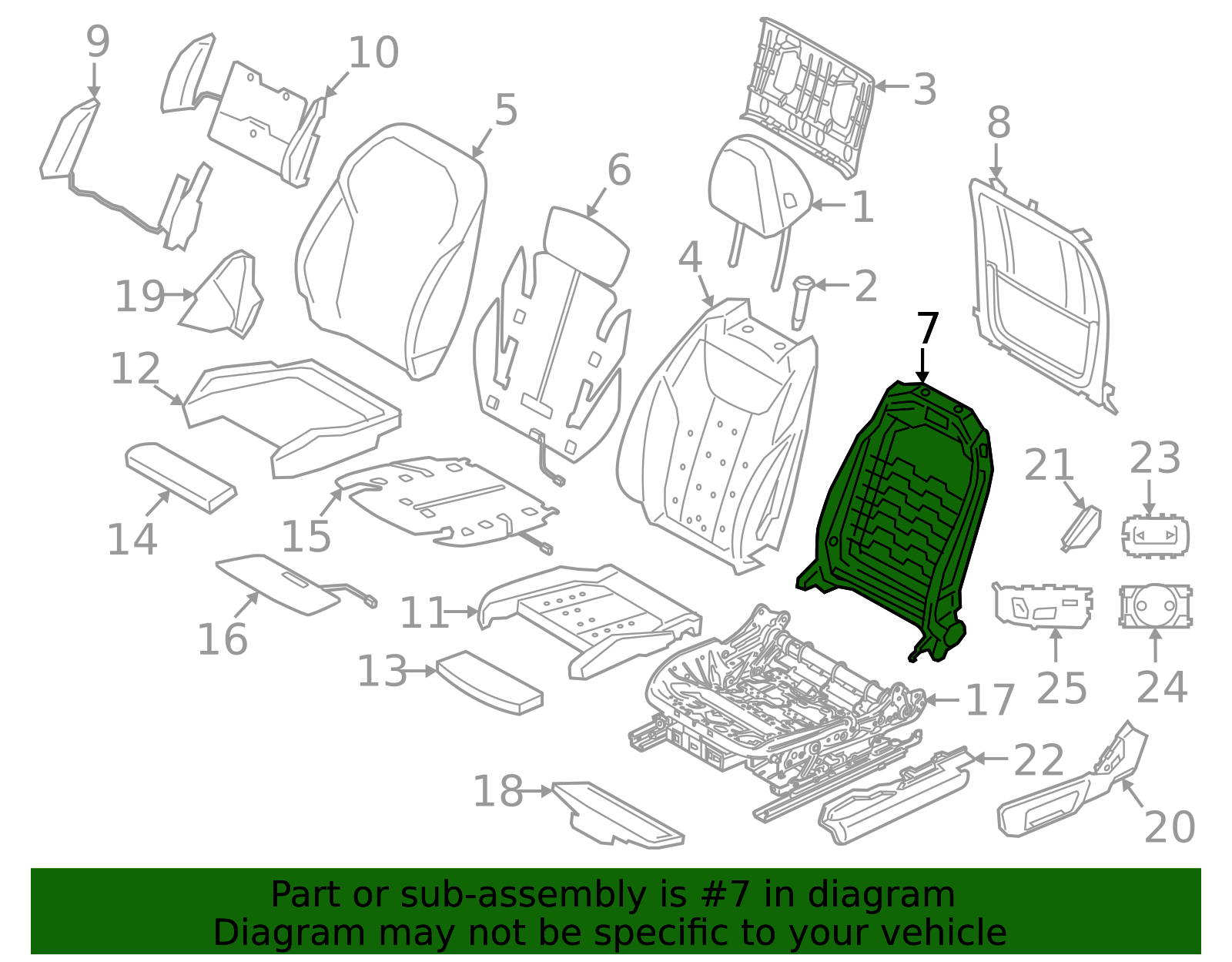 52-10-7-414-625 - Seat Back Frame 2018-2025 BMW | BMW Auto Parts Warehouse