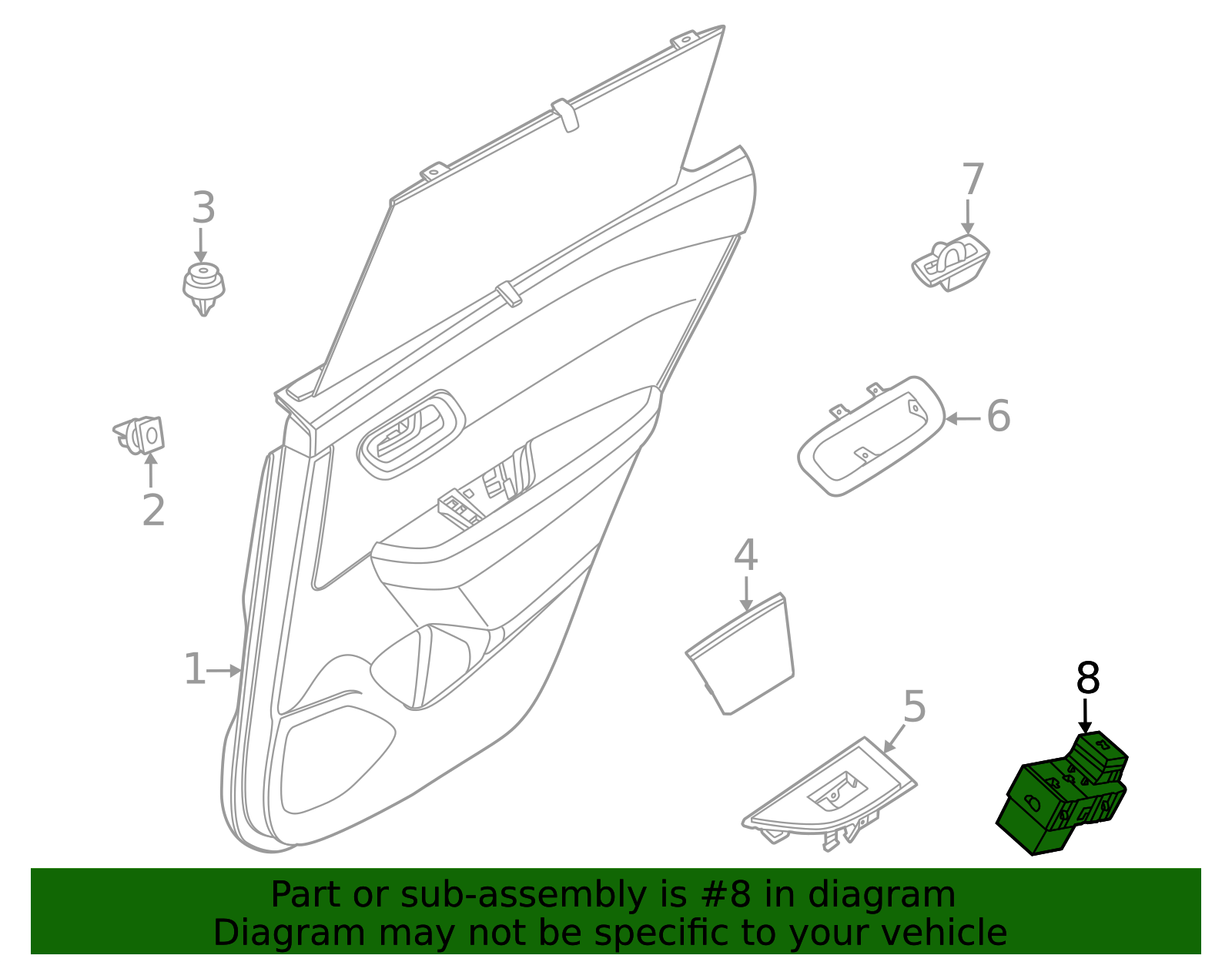 25411-6RA0B - Window Switch - 2021-2025 Nissan Rogue | Nissan OEM Parts ...