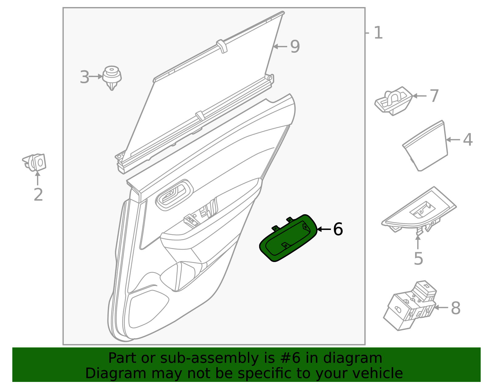 2021-2025 Nissan Rogue Handle Bezel 82682-6RA0B | TascaParts.com