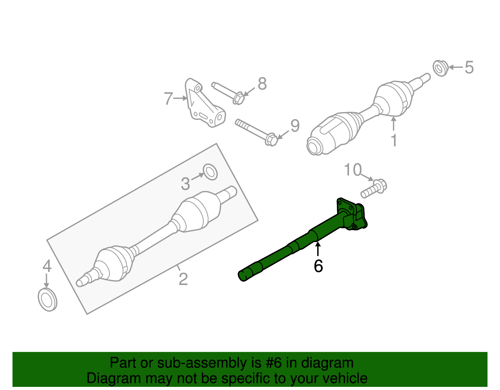 2010-2019 Ford | Inner Shaft | DG1Z-3A329-E | Walls' Ford Parts