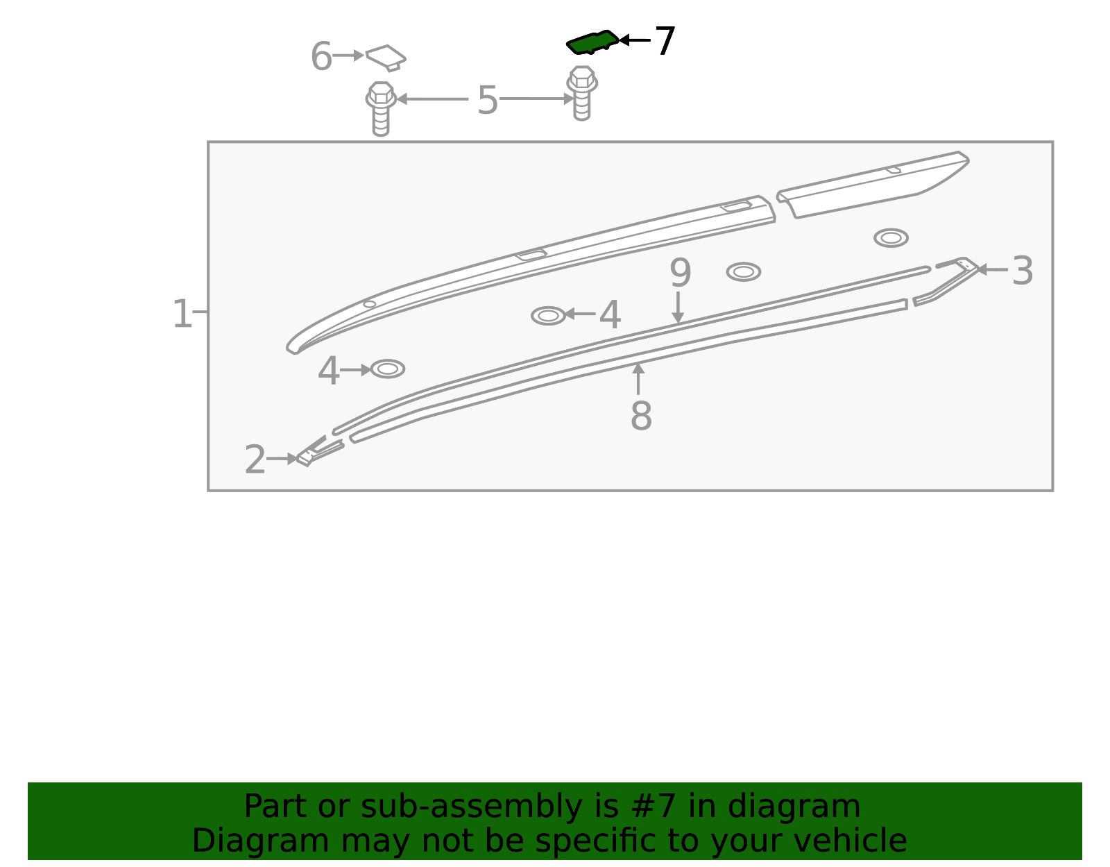 Genuine Official Toyota Side Rail Cap part# 75633-0E010 for 2014-2019 ...