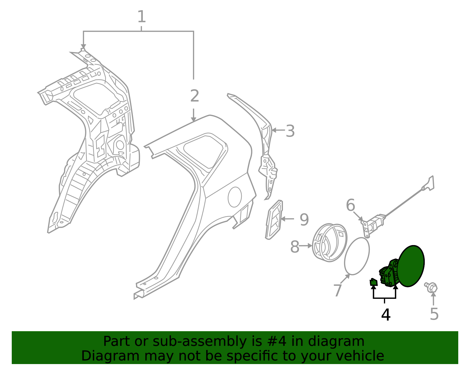 2007-2008 Kia Rondo | Fuel Door | 69510-1D000 | Kia Auto Parts