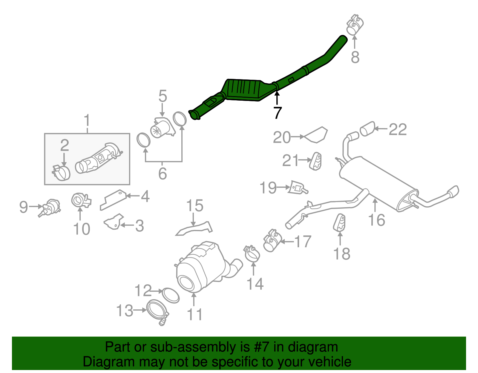 2014-2018 BMW X5 Converter & Pipe 18-30-8-572-487 | BMW OEM Parts