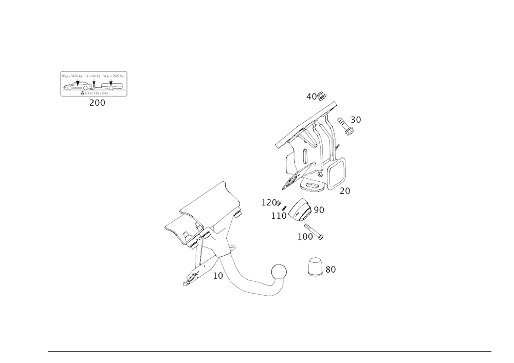 463-310-70-02 - Trailer Hitch 2016-2024 Mercedes-Benz | Mercedes-Benz ...