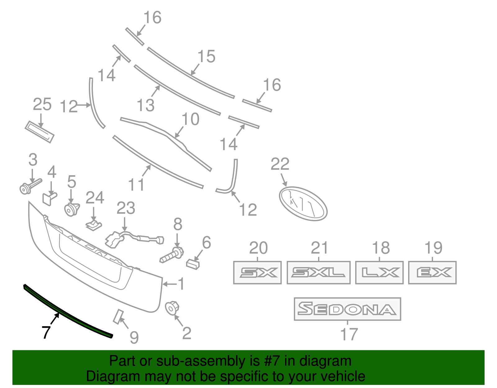 87311-A9AA0 - Trim Molding 2019-2021 Kia Sedona | Kia.Parts Store