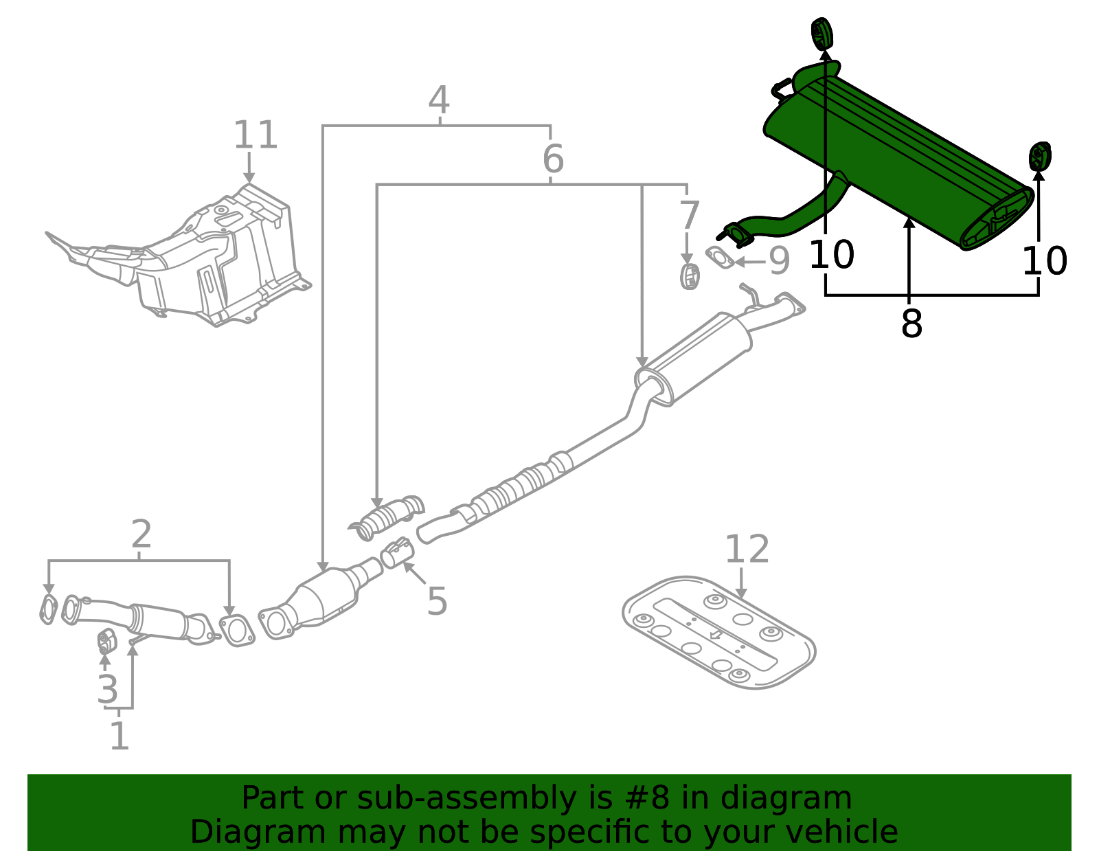 2021-2023 Kia Seltos Muffler 28710-Q5150 | TascaParts.com