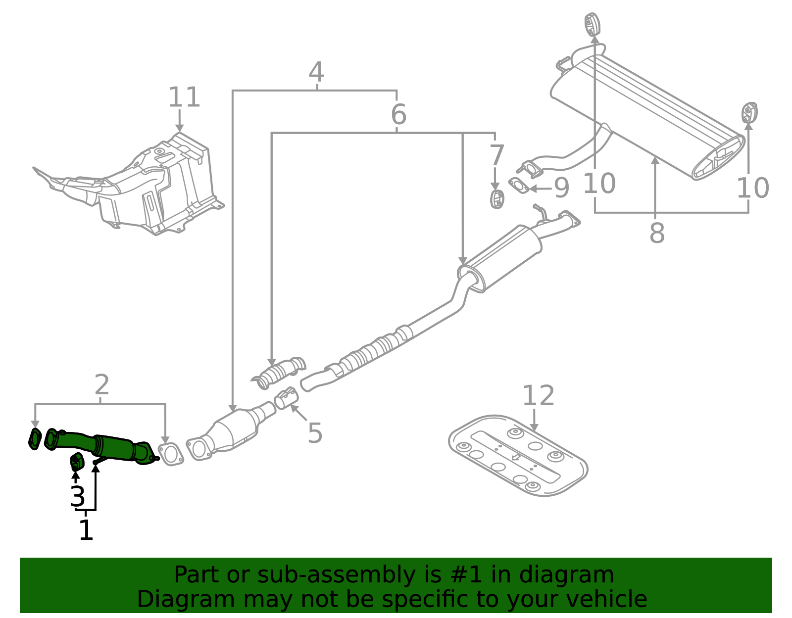 28610-J9120 - Exhaust Intermediate Pipe 2021-2023 Kia Seltos | Kia ...