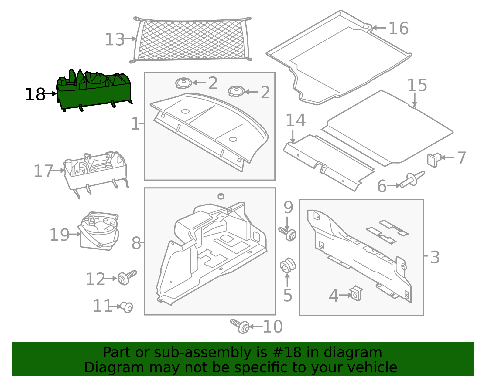 2015-2023 Ford Mustang Trunk Floor Storage Box FR3Z-9913546-C ...