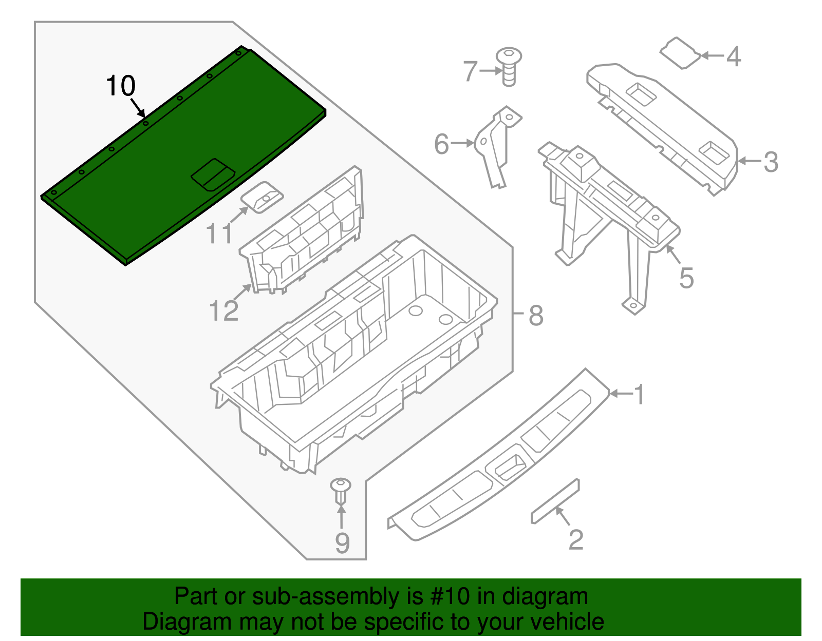 2018-2020 Nissan Pathfinder Storage Cover 84908-9PJ0A | TascaParts.com