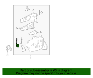 Genuine Toyota Fender Apron Extension part# 53813-0R030 for 2013-2018 ...