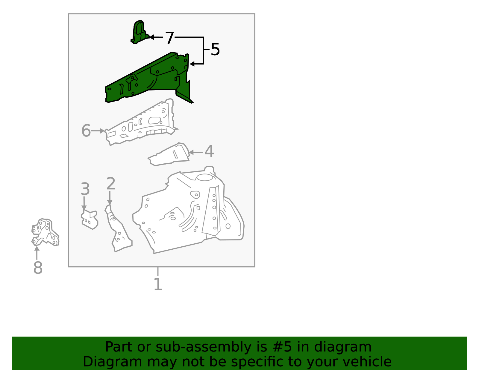 53706-42020 - Upper Rail - 2013-2018 Toyota RAV4 | OEM Genuine Toyota Parts